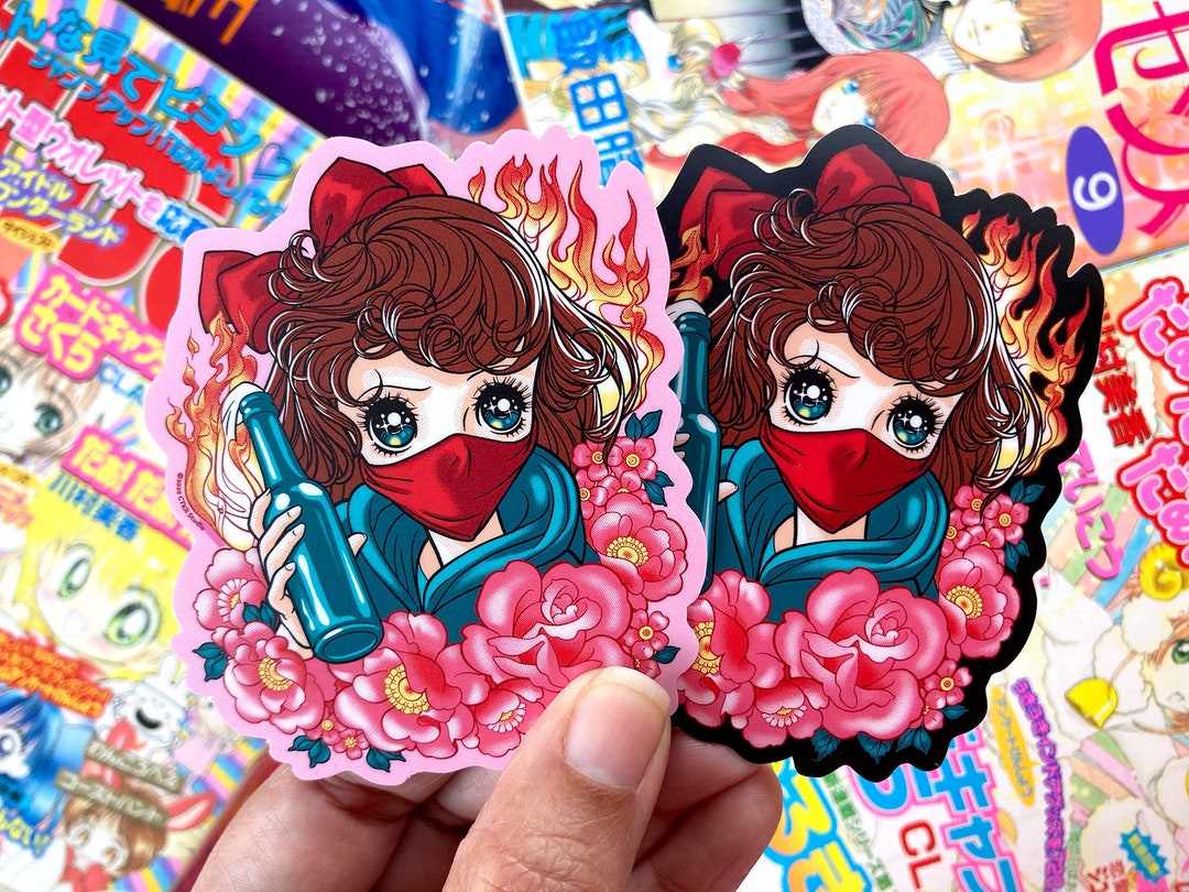 VS005 Pretty Shoujo Girl / Retro Anime Sticker / Kawaii Macoto Girl ...
