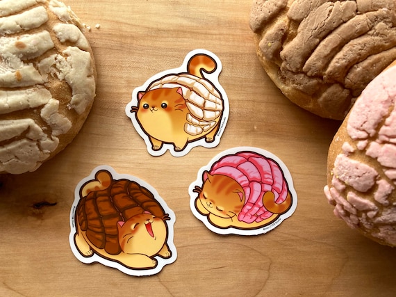 VS021 / Concha Cats Kawaii Art Sticker Set / Cute Mexican - Etsy