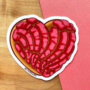 VS011 Concha Heart Vinyl Sticker / Valentine’s Day Concha / Mexican ...
