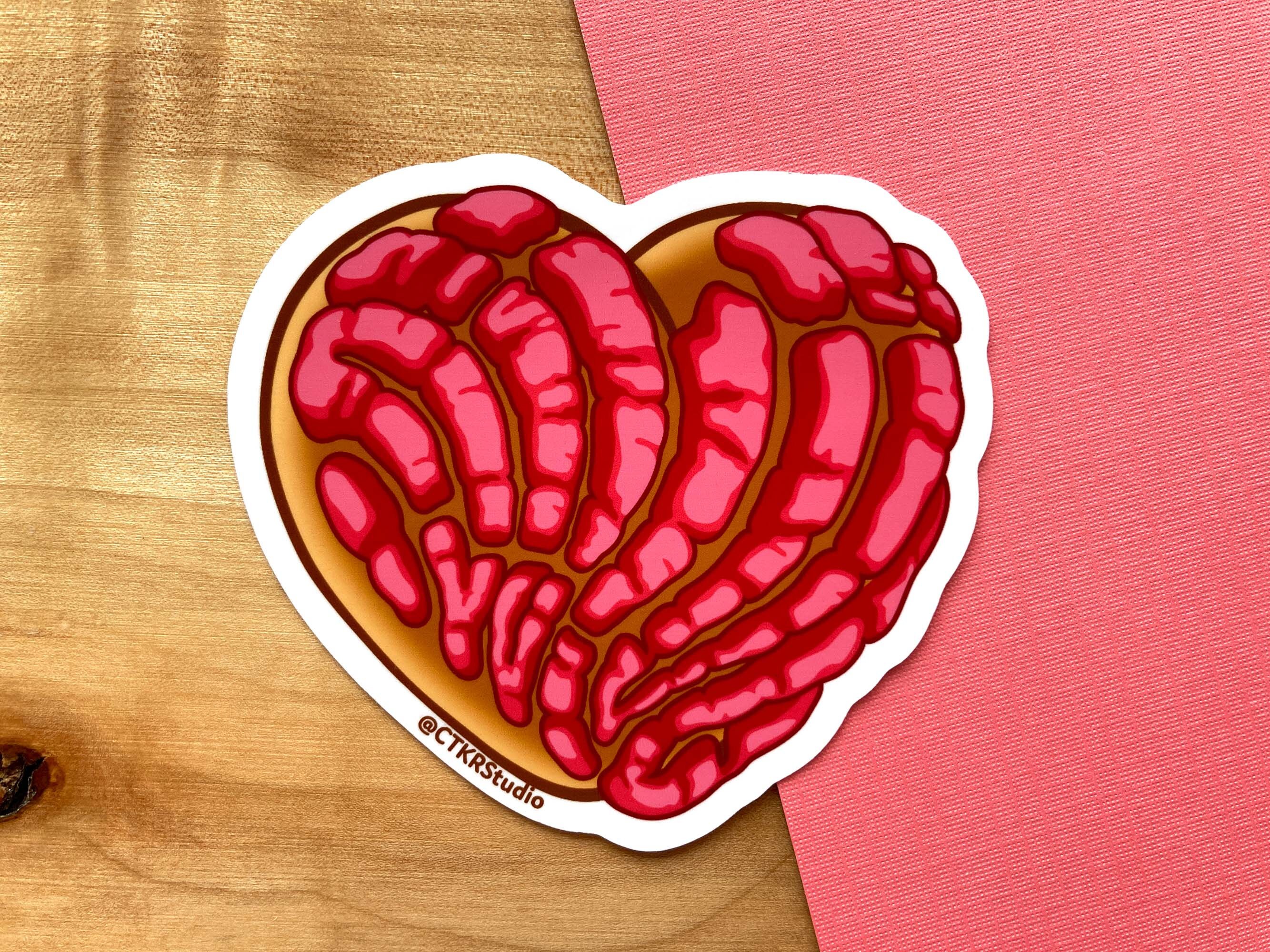VS011 Concha Heart Vinyl Sticker / Valentine’s Day Concha / Mexican ...