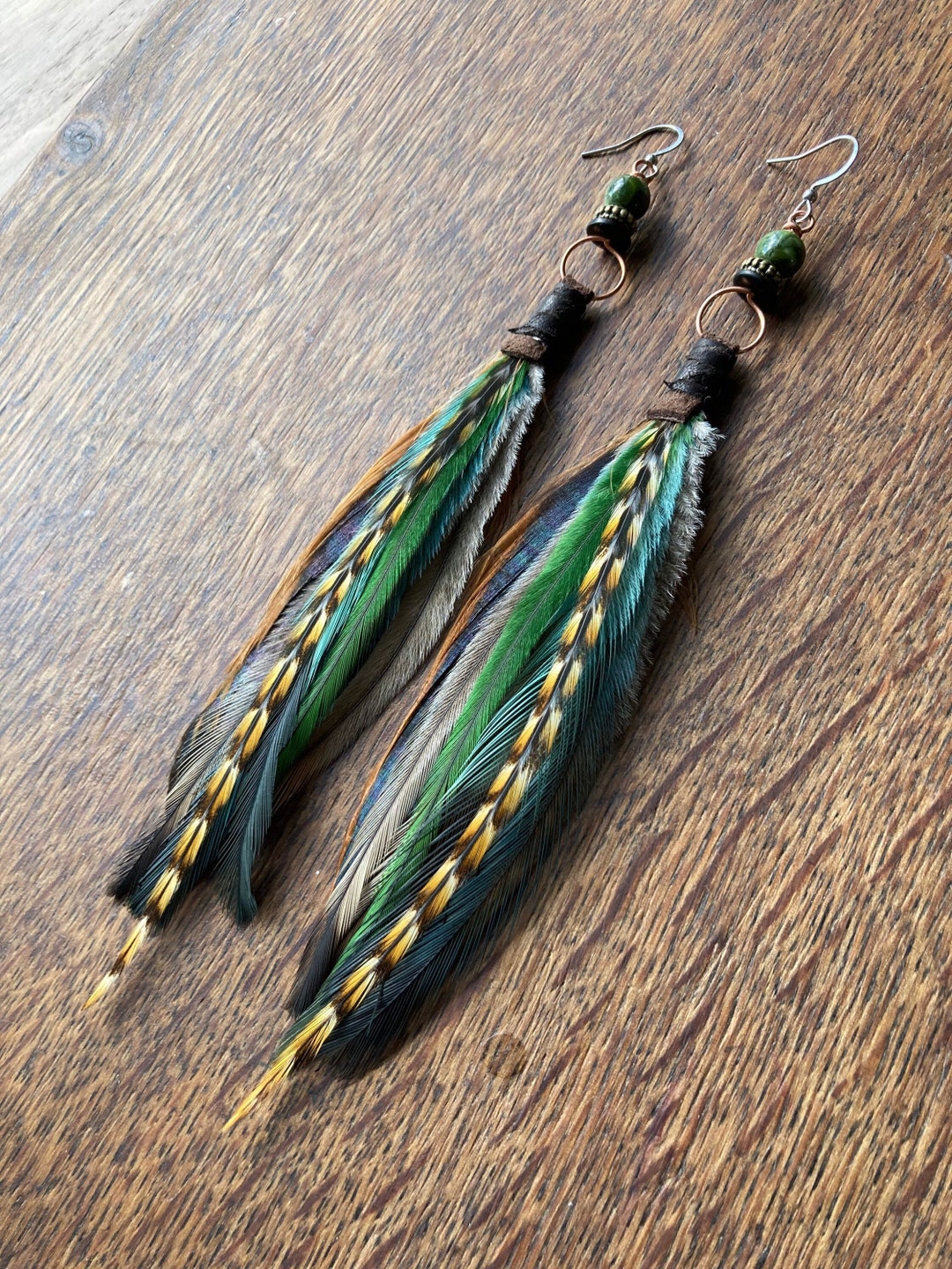 Tribal Feather Earrings, Real Feather Earrings, Boho Earrings ...
