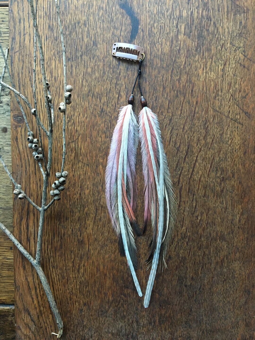 Long Feather Hair Extension Clips, Hair Feathers, Feather Hair Clip ...