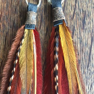 Long Feather Earrings / Earthy Tribal Feather Earrings / Southwest ...
