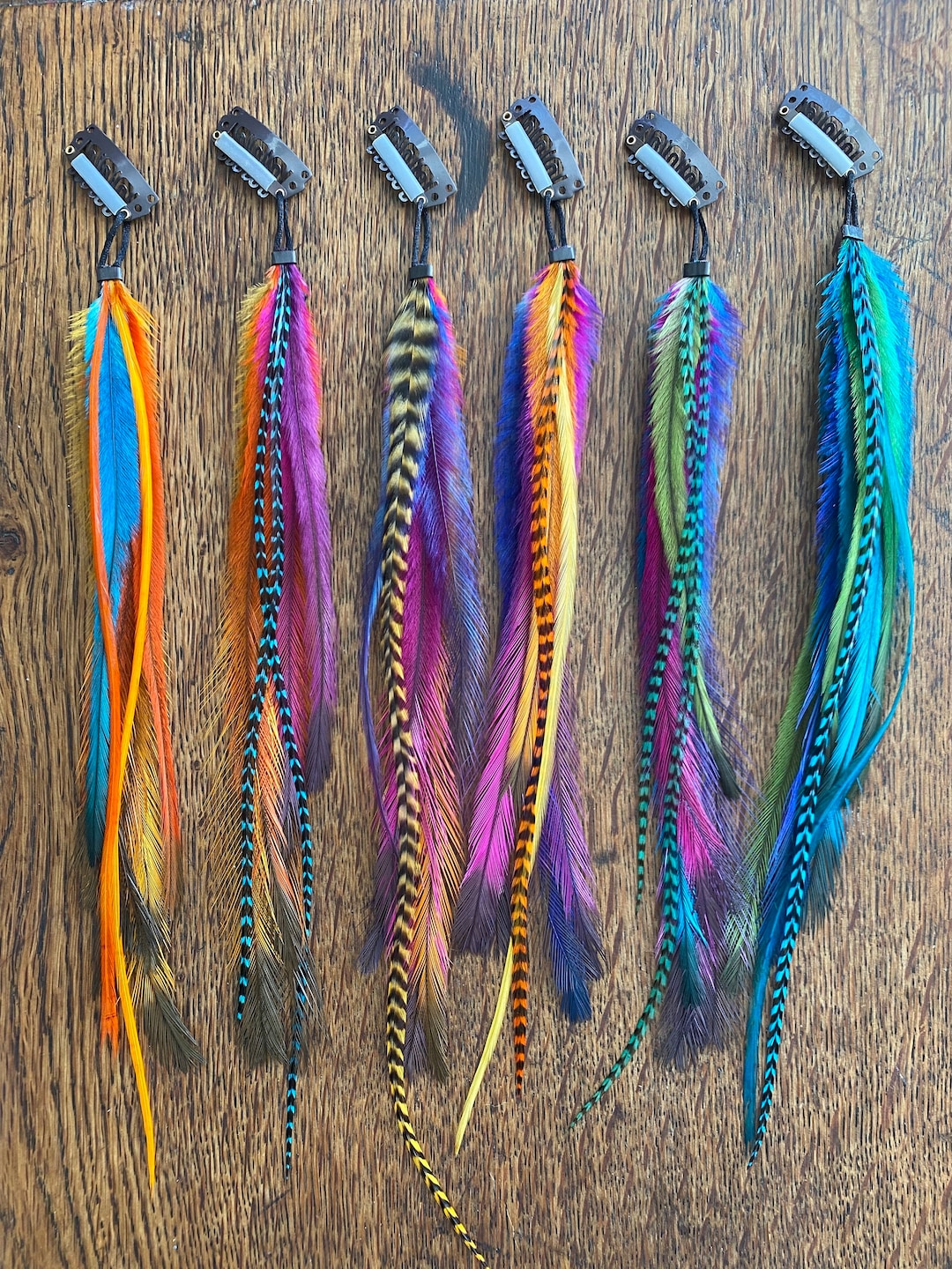 Hair Feather Extension Clips X2, Clip in Feathers, Boho Hair ...
