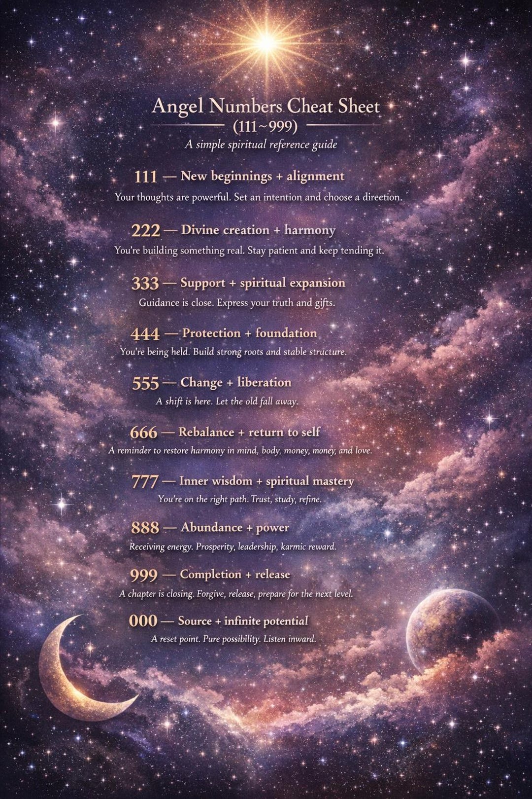 Cosmic Numbers Simplified Download - Etsy