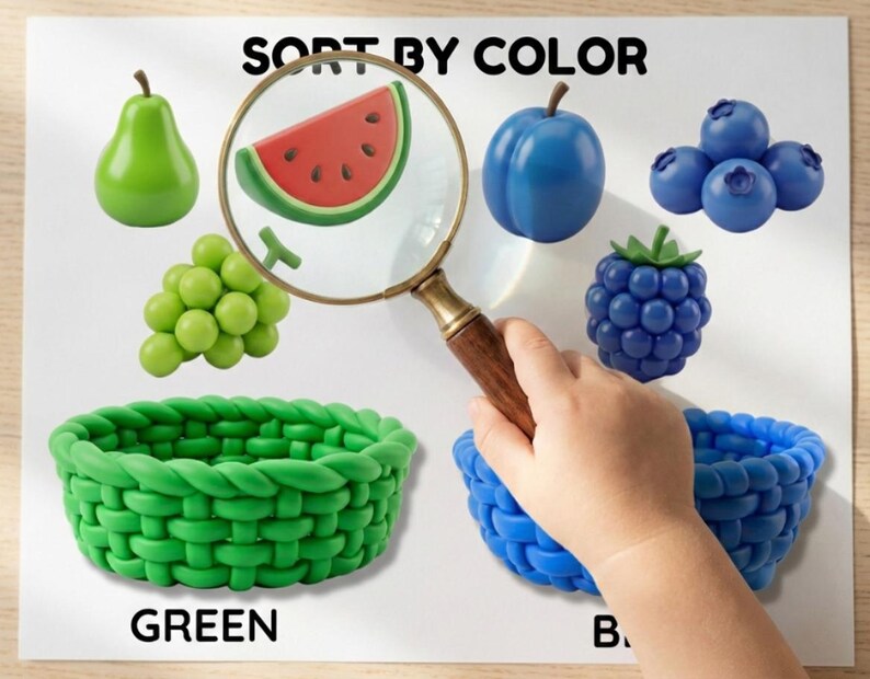 Montessori Fruit Color Sorting Activity, Toddler Learning Binder ...