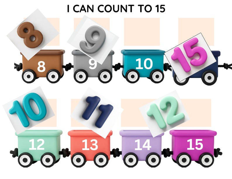 Montessori Toddler Busy Book Printable | 3D Train Counting Game 1-15 ...