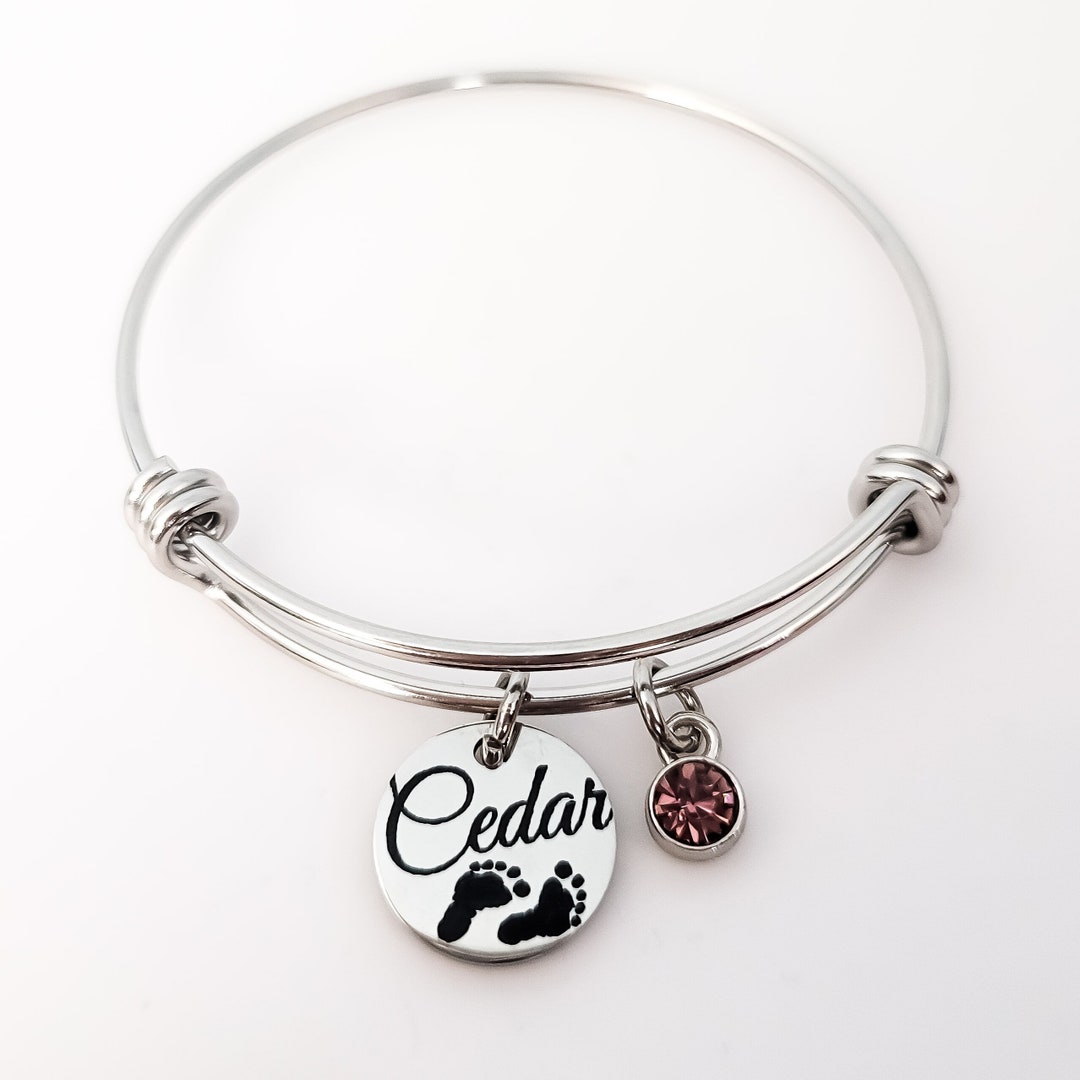 New Mom Bracelet Baby Shower Gift Birth Announcement Jewelry Push ...