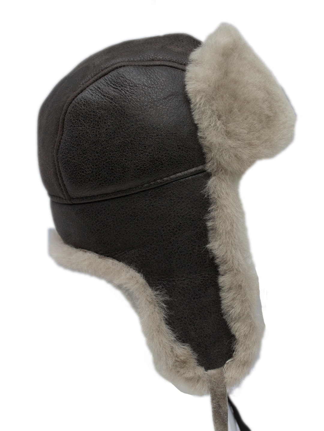 Sheepskin Trapper Ushanka Aviator Russian Fur Hat Unisex BEIGE Arctic ...