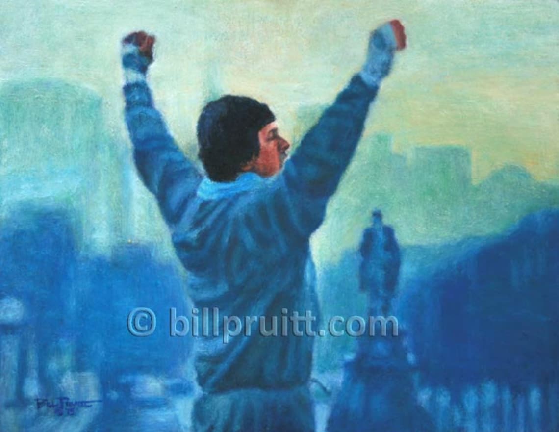 Sylvester Stallone Rocky Balboa Steps Art Print 12x16 Signed - Etsy