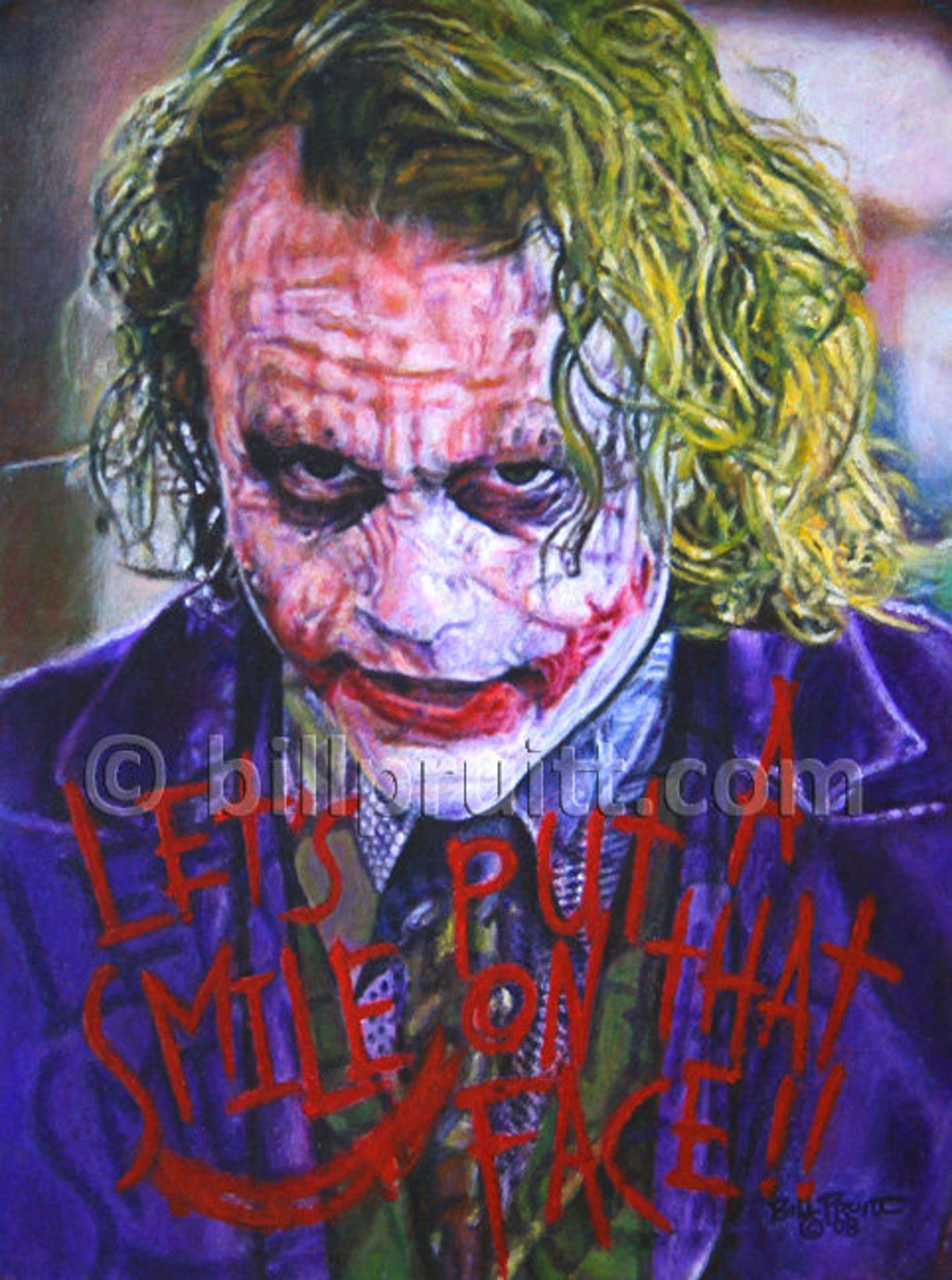 The Joker Heath Ledger the Dark Knight Batman Art Print 12x16 Signed ...