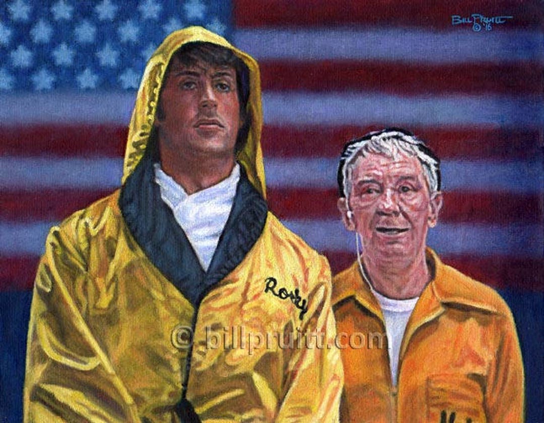 Sylvester Stallone Rocky 2 With Mickey Art Print 12x16 Signed and Dated ...