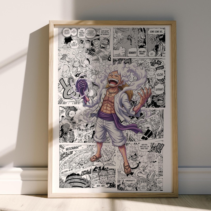 One Piece Manga Panel Luffy Gear 5 - Etsy