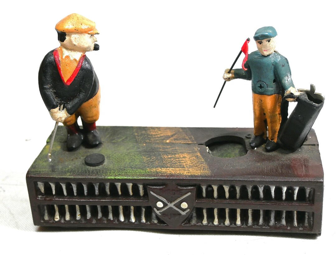 Collectible Birdie Putt Cast Iron Bank With Caddie Golf Lover's Delight ...