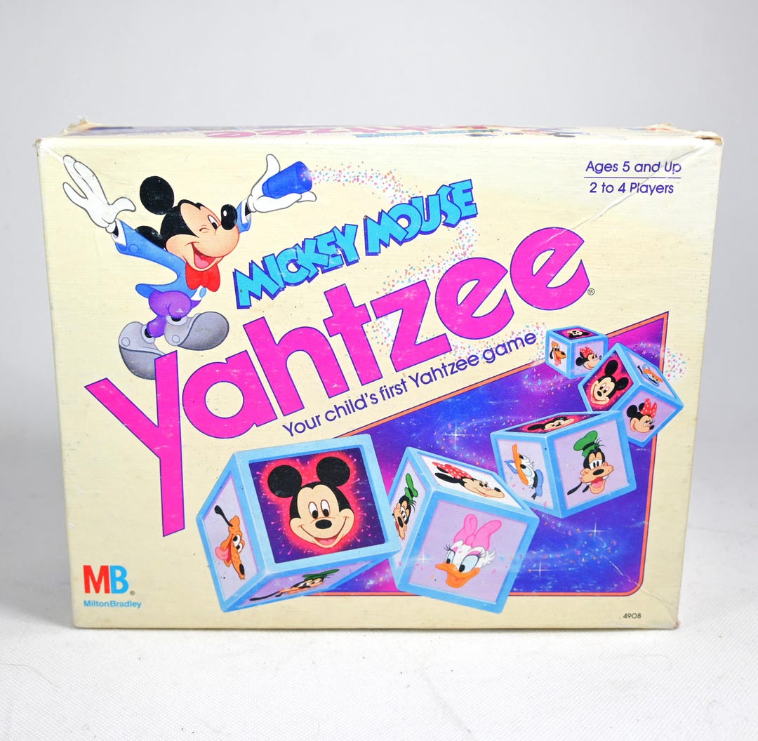 Disney 1988 Mickey Mouse Yahtzee Board Game Family Fun for Ages 5 and ...