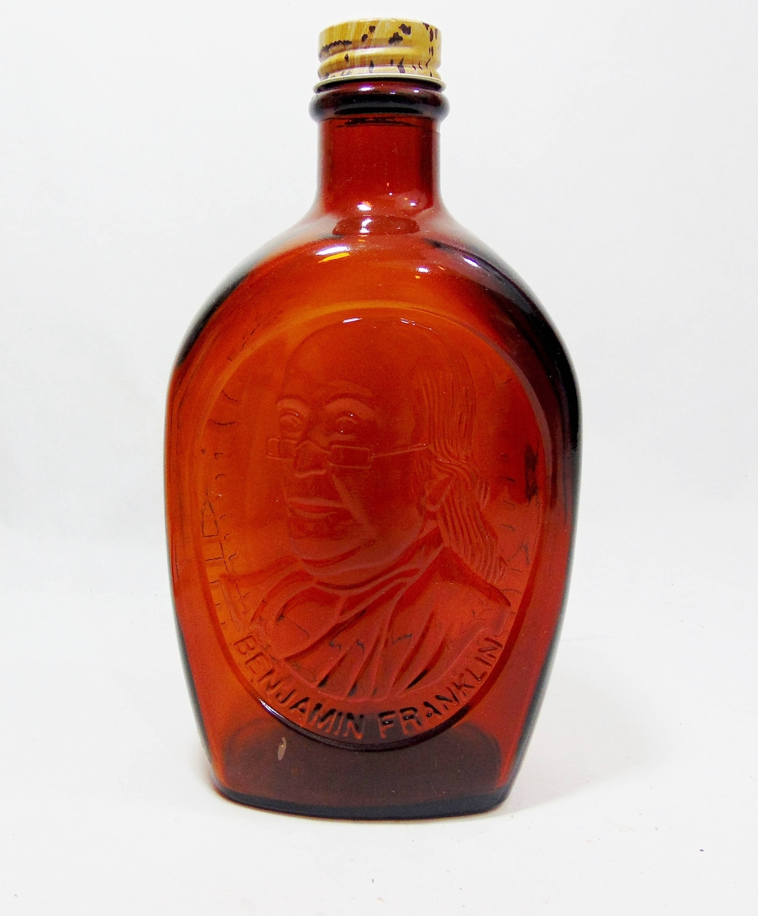 1970s, Benjamin Franklin, Franklin Bottle, Log Cabin Syrup, Log Cabin ...