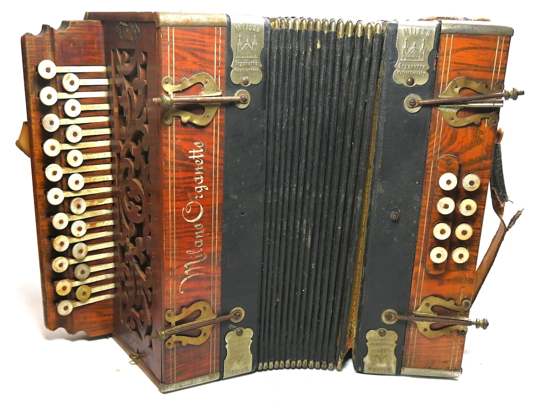 Vintage German-made Milano Organetto Button Accordion - Circa 1880's - Etsy