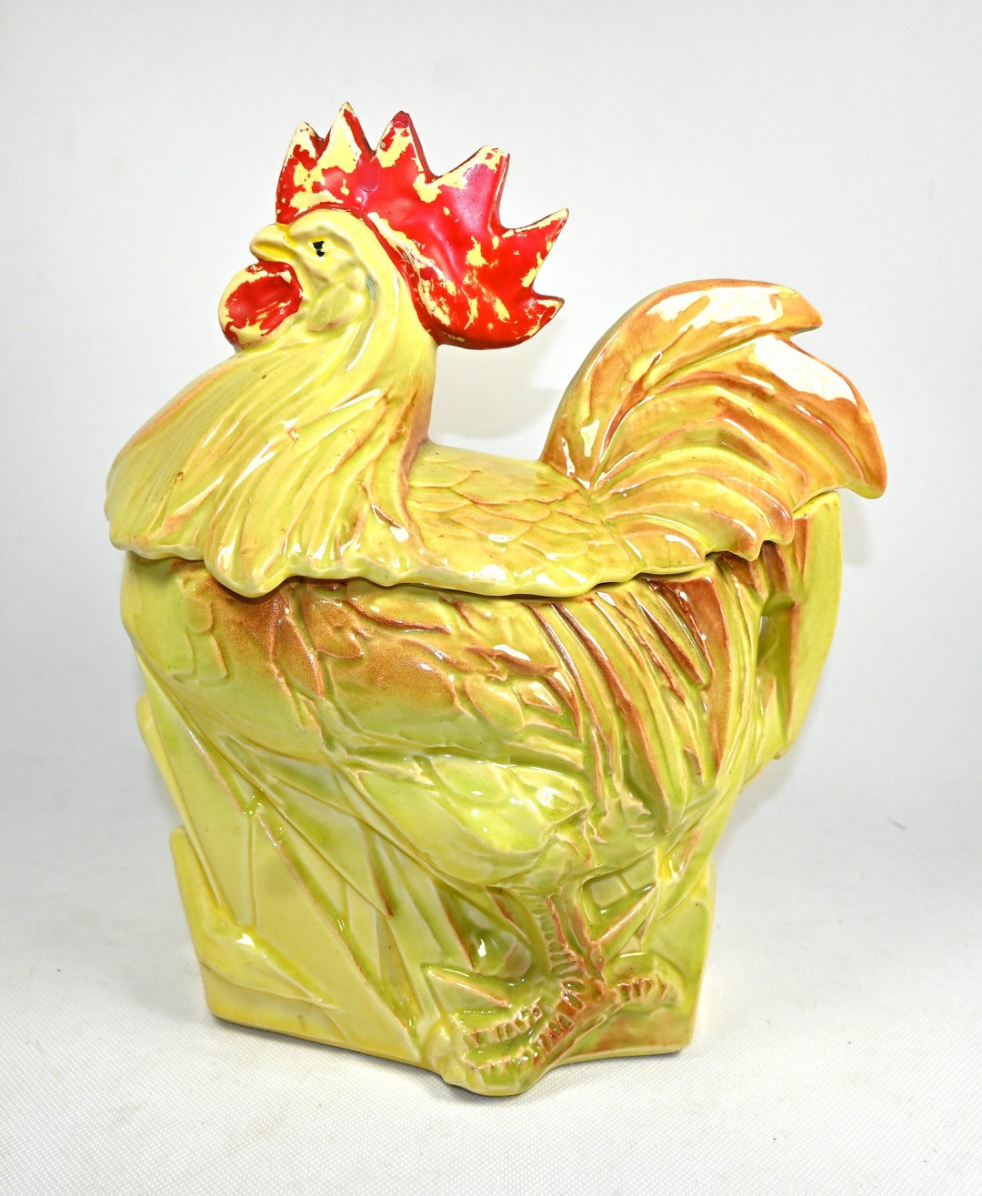 Unique Vintage Mccoy Rooster Cookie Jar With Distressed Paint Look From ...