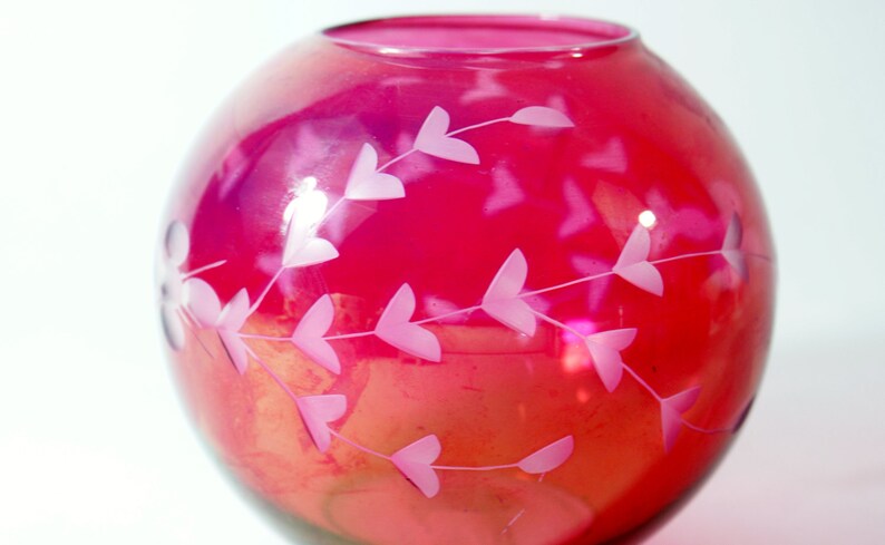 Glass Wheaton Vase Vintage Embossed Ruby Red | Etsy