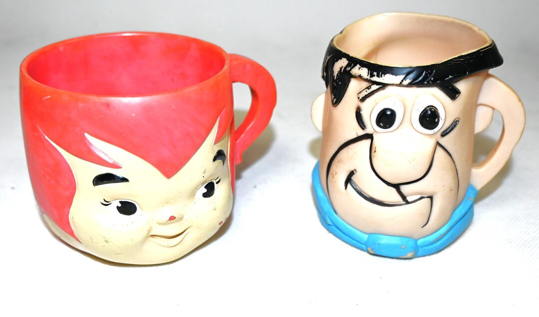 Vintage 1972 Fred and Pebbles Flintstone Vitamins Plastic Advertising ...