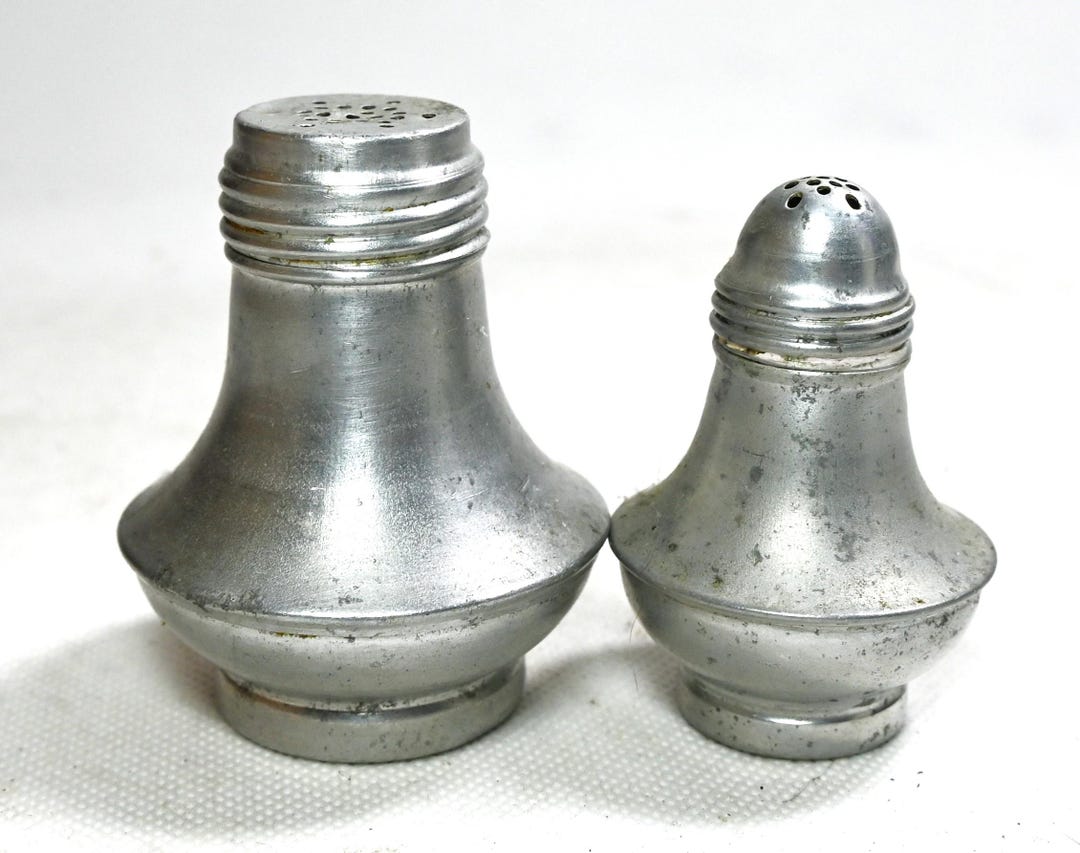 Vintage Atomic Aluminum Salt and Pepper Shakers With Weighted Bottoms ...