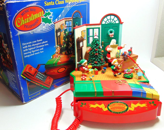 Collectible Santa's Workshop Phone Musical W/ Animation and Lights (ca ...