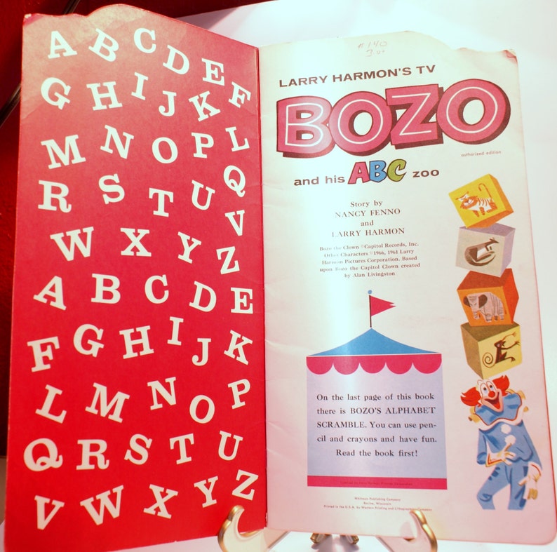 Bozo the Clown and His ABC Zoo, Children's Book, 1966, Vintage Books - Etsy