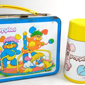 Retro Popples Cartoon Metal Lunchbox From 1986 With Thermos by Aladdin ...