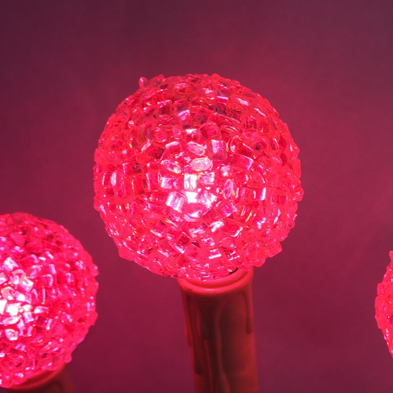 Vintage GE Snowball Lighted Ice Christmas Light Bulb Magenta - Etsy