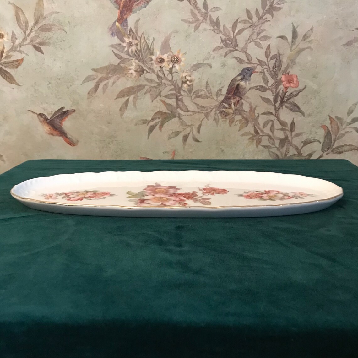 Porcelain Bone China Oval Species Rose Platter Made West | Etsy