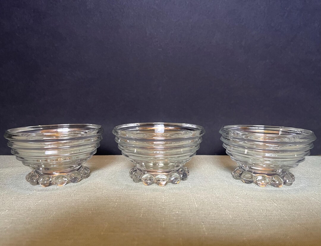 1920s Manhattan Glass Sherbet Cups: Art Deco Depression Mini Dessert ...