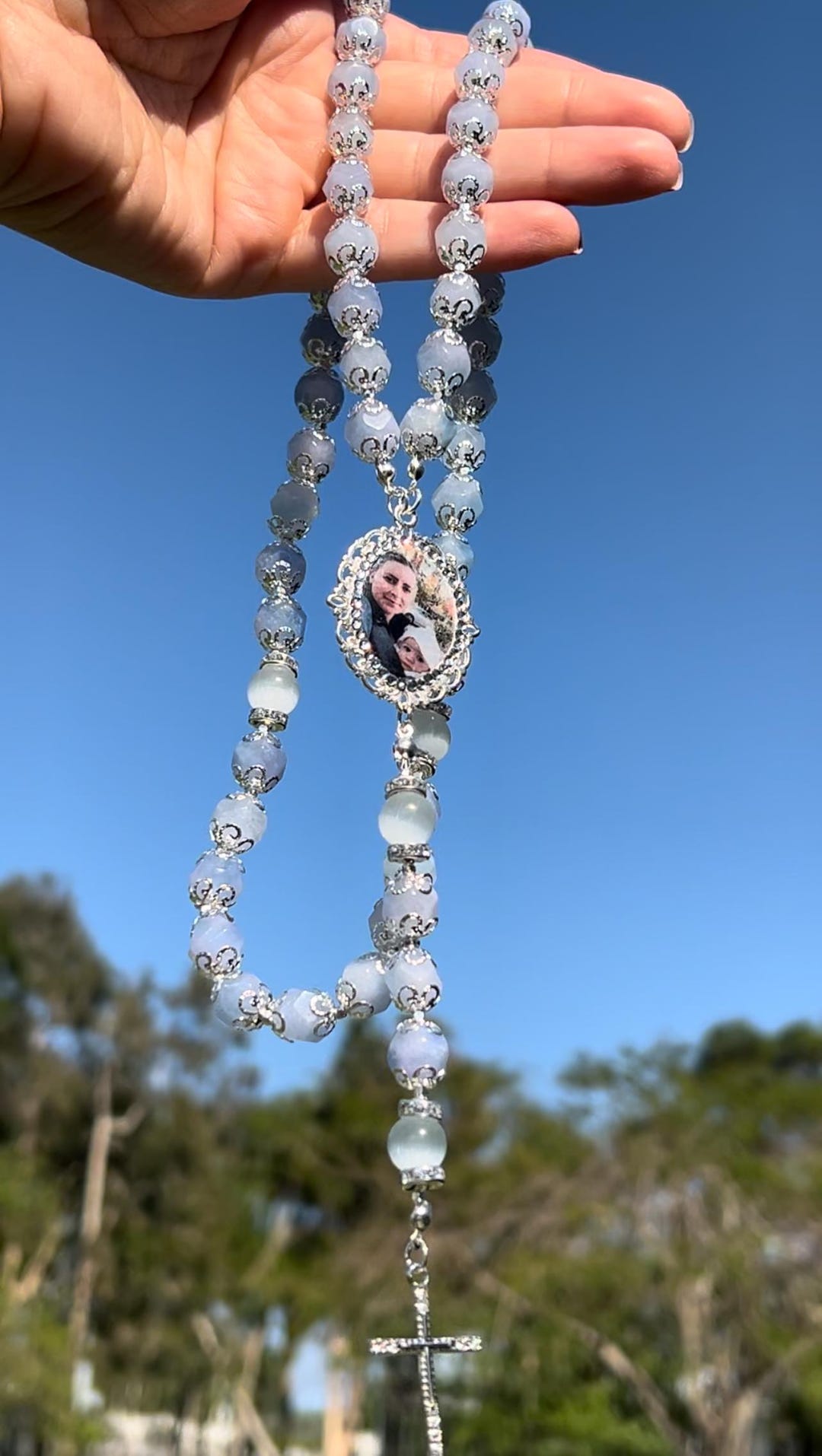 Custom Natural Stone Rosary - Personalized Gemstone Prayer Beads ...