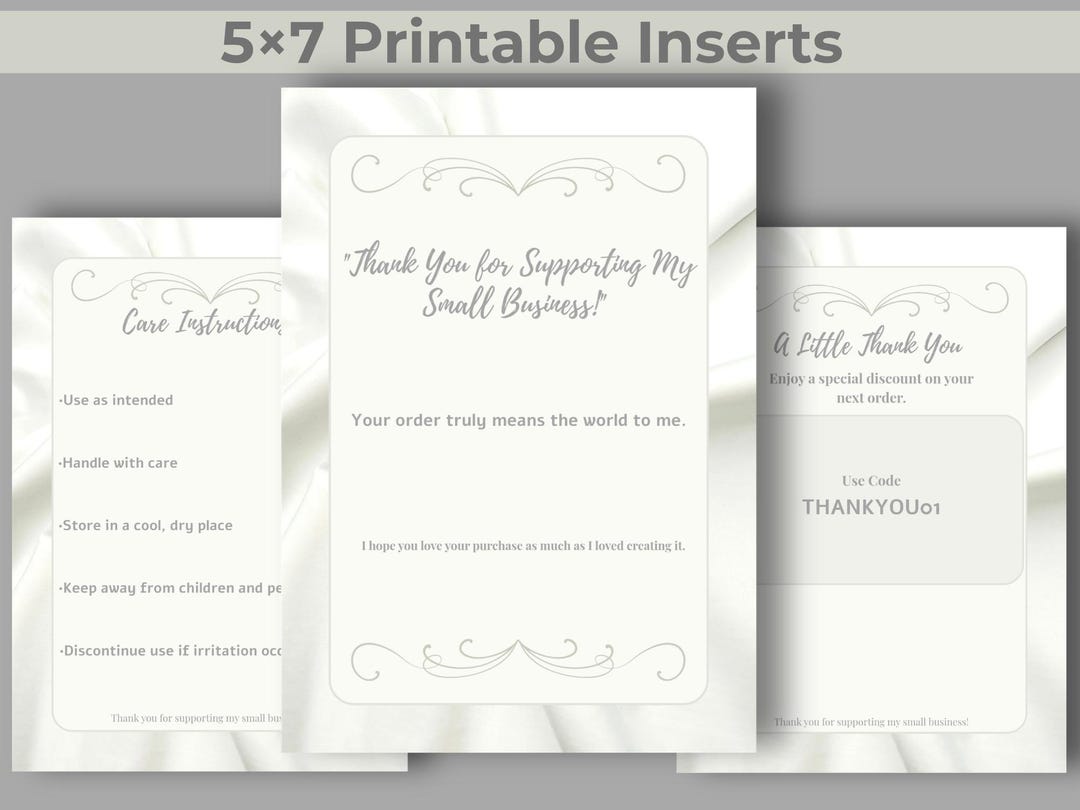 Editable Canva Small Business Inserts – Printable Thank You, FAQ ...