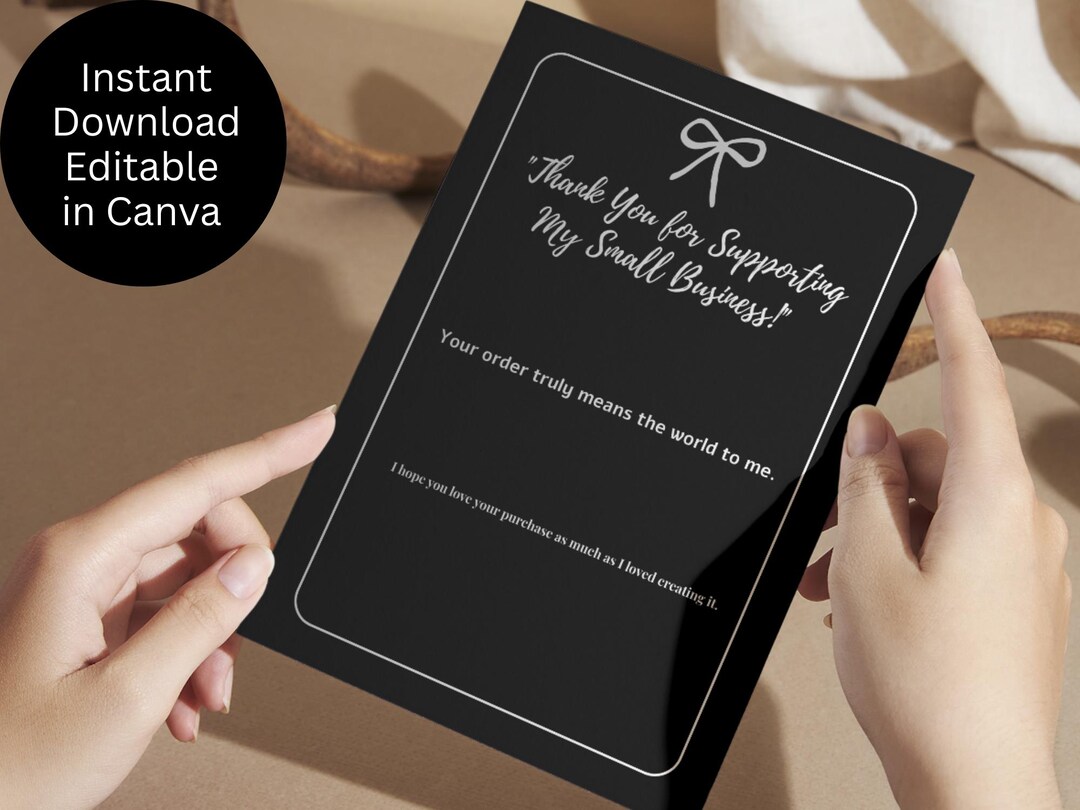 Editable Canva Small Business Insert Card Templates, Instant Digital ...