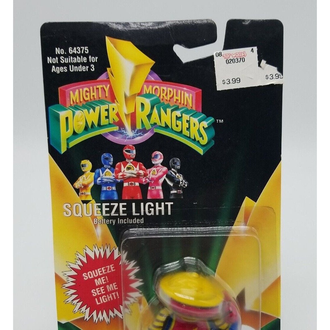 Mighty Morphin Power Rangers ALPHA Squeeze Light 1994 Janex New on Card ...