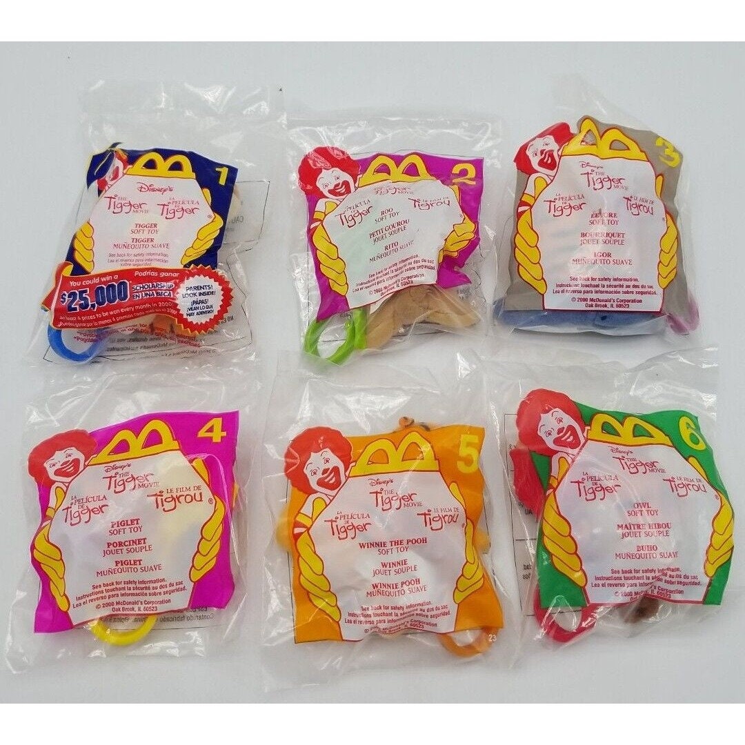 Disney TIGGER MOVIE Mcdonalds Happy Meal Toy 2000 Complete Set (6) New ...
