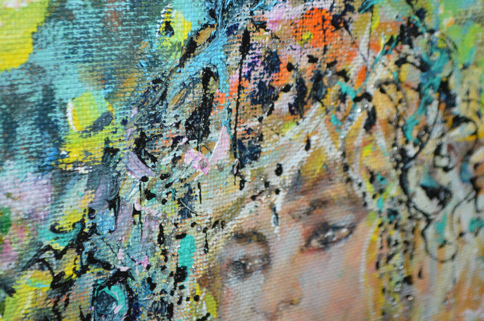 Rita Asfour Artist Original Oil on Canvas Painting "girl" Framed 32" X ...
