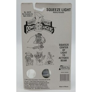 Mighty Morphin Power Rangers ALPHA Squeeze Light 1994 Janex New on Card ...
