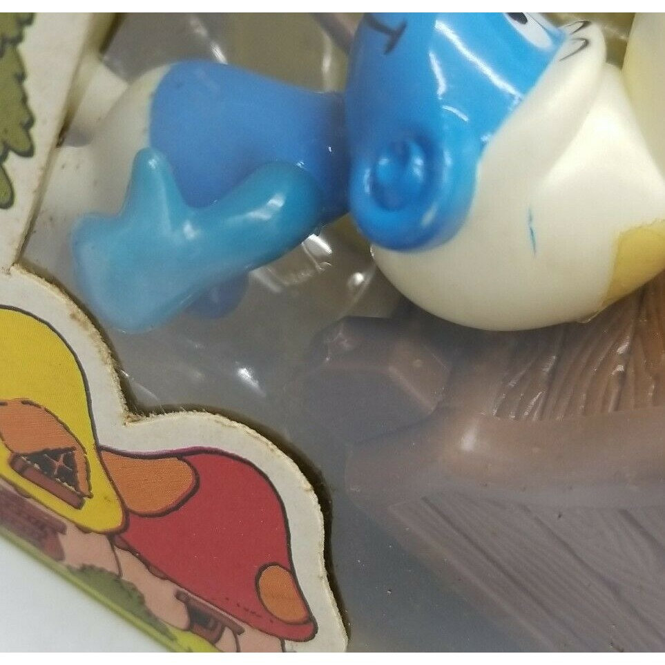 Galoob Smurf Wind-up Work Pals Figure & Wagon Damaged Handle on Wagon ...