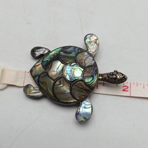 Vintage Abalone Shell Turtle Brooch Pendant 2 Inch 10.77g Sea Life ...