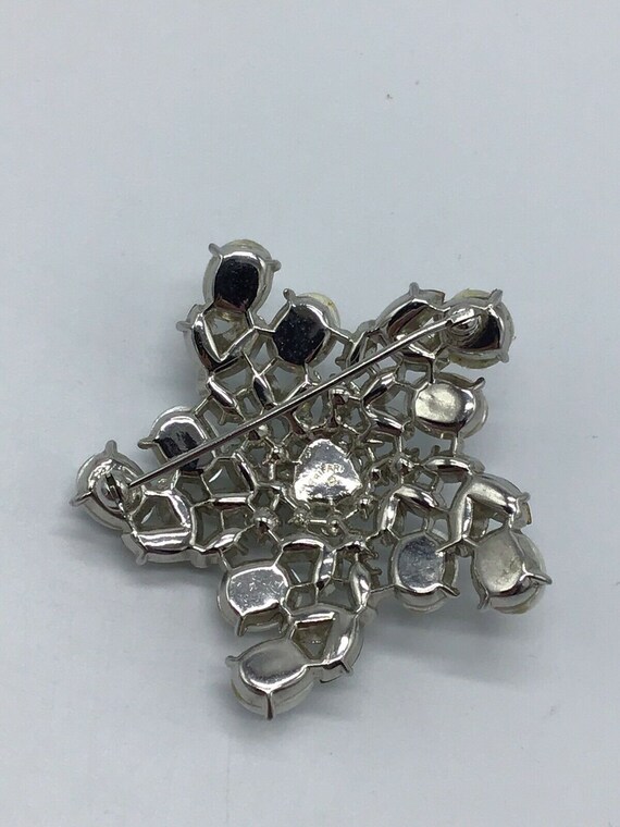 Crown Trifari Clear Rhinestone White Faux Pearl Mid C… - Gem