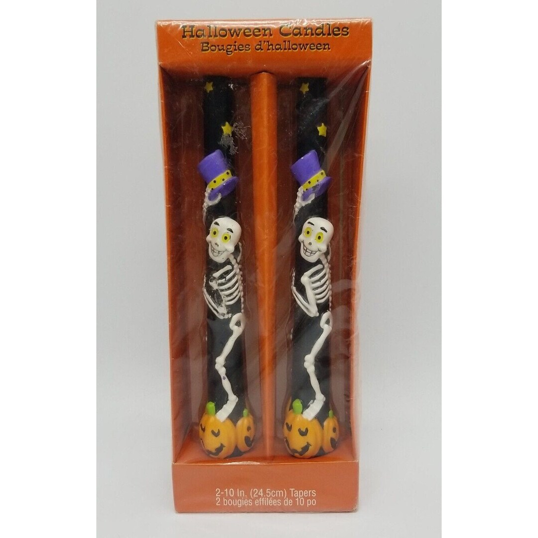 Guild House Halloween Dancing Skeleton 10" Tapers Candles American ...