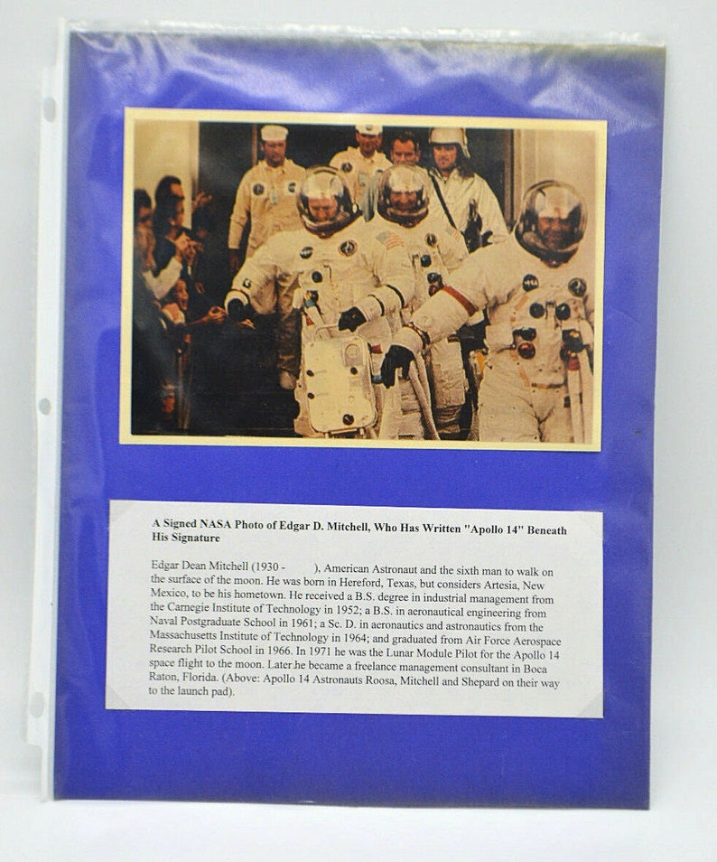 Edgar D. Mitchell Apollo 14 NASA Astronaut Moon Walker Signed 8x10 ...
