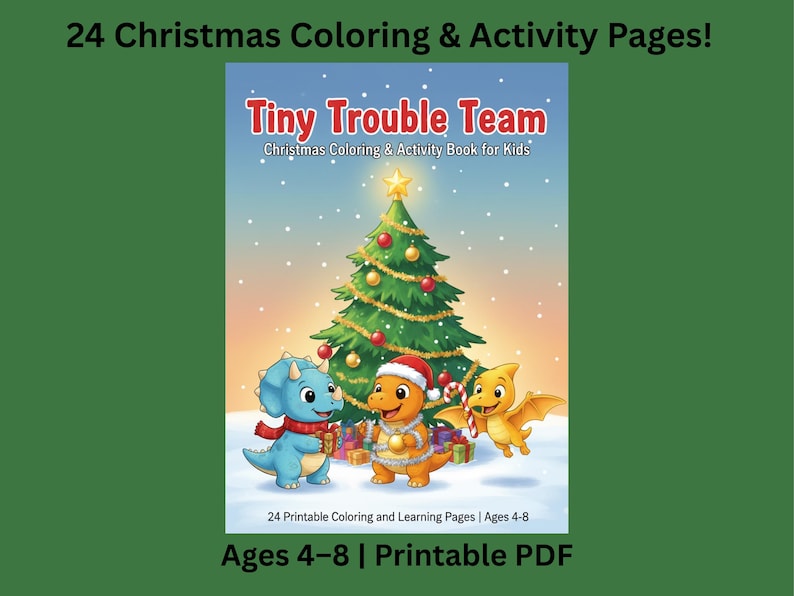 Dinosaur Coloring Book & Activity Pages | Christmas | Ages 4-8 ...