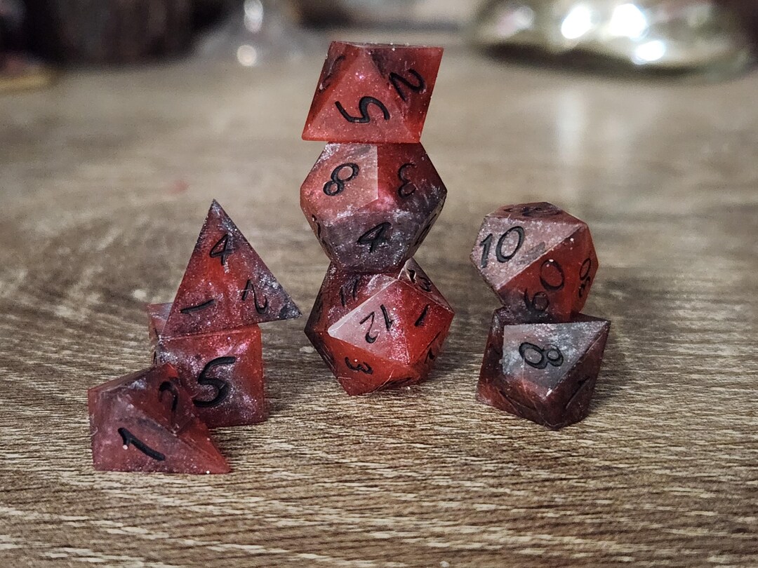 Magma: A MINIATURE Set of Handmade Resin Polyhedral Sharp Edge Dice for ...
