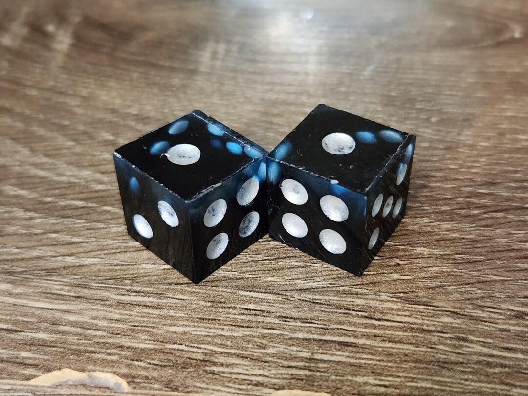 Dark Fade Light Blue : Handmade Sharp Edge 2D6 Dice Set for - Etsy