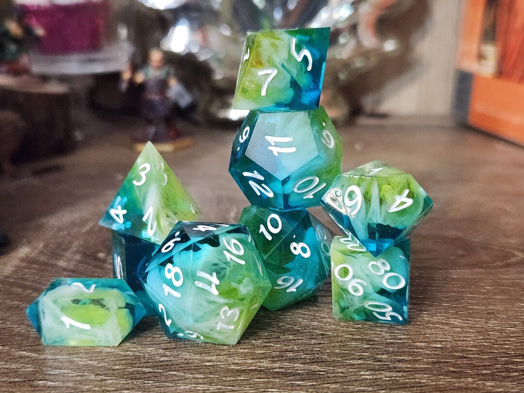 Nimbus Rolling Fields: Handmade Sharp Edge Polyhedral Advantage Dice ...