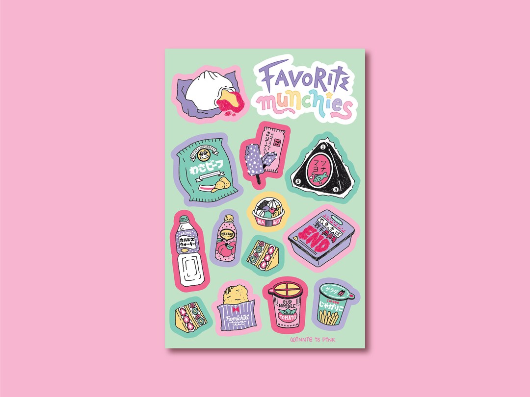 Favorite Munchies 4x6 Sticker Sheet - Etsy