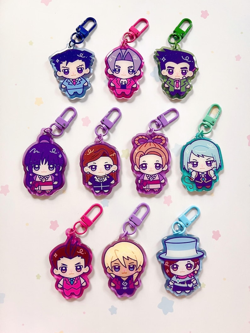 AA Lawyer Game Chibi Gummy Glitter Charms Keychains - Etsy UK