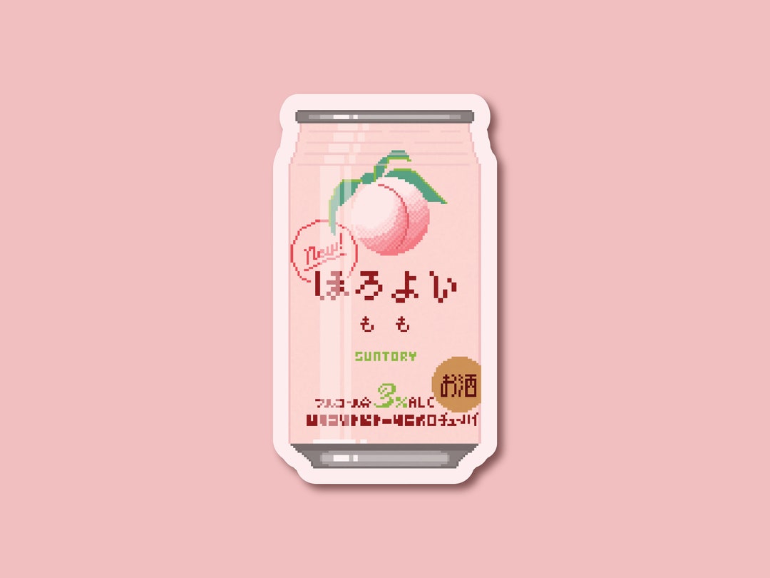 Japanese Momo Peach Sake Sticker - Etsy